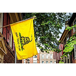Dont Tread On Me Flag 3x5 Outdoor 240D Heavy Polyester Duty Double Sided 3ply Gadsden Flag Vibrant Colors ​Durable Canvas Header with 2 Brass Grommets Tea Party Rattle Snake Banner