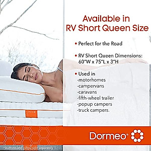 The Premium Mattress Topper by Dormeo (RV Short Queen) and True Evolution Pillow Bundle