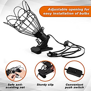 2 Pcs Heat Lamp Stand Flexible Clamp Lamp Fixture Adjustable Heating Reptile Lamp Stand 360 Degree Reptile Light Lamp Holder with Clip for Aquarium, Aquatic, Chicken, Bulb Not Included