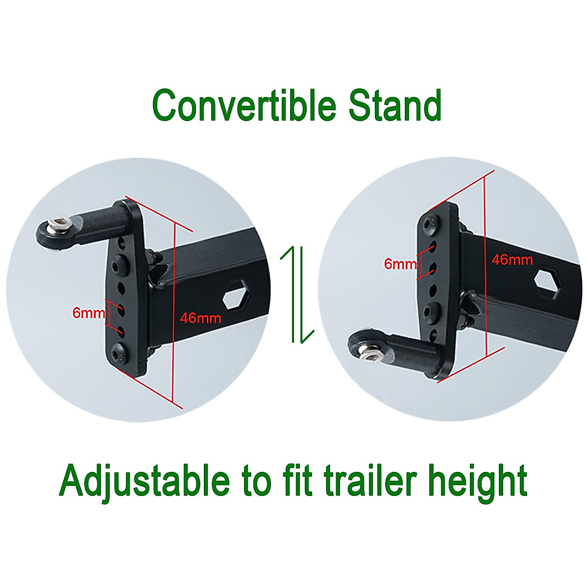 AMK RC Trailer, 1/10 Scale Trailer, Metal 1/10 RC Trailer with RC Trailer Hook Coupler and 1/10 RC Kinetic Winch Strap for 1/10 RC Crawler SCX10 TRX6 Redcat GEN8 TRX4 Upgrades