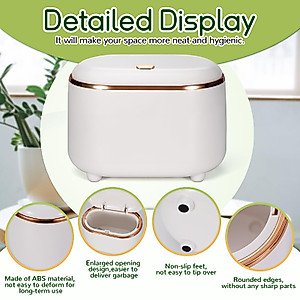 Realand Mini Trash Can for Desk with 200 Trash Bags, Luxury Countertop Small Trash Can with Lid, Tiny Desktop Garbage Bin for Bathroom Vanity, Coffee Table Top, Nightstand Waste Basket