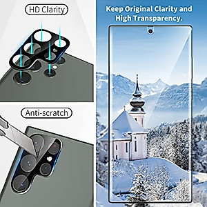 geekboy [2+2 Pack] Galaxy S23 Ultra Screen Protector with Camera Lens Protector, Soft EPU Screen Protector (Not Glass), Anti Scratch, High Definition Bubble-Free, Case Friendly
