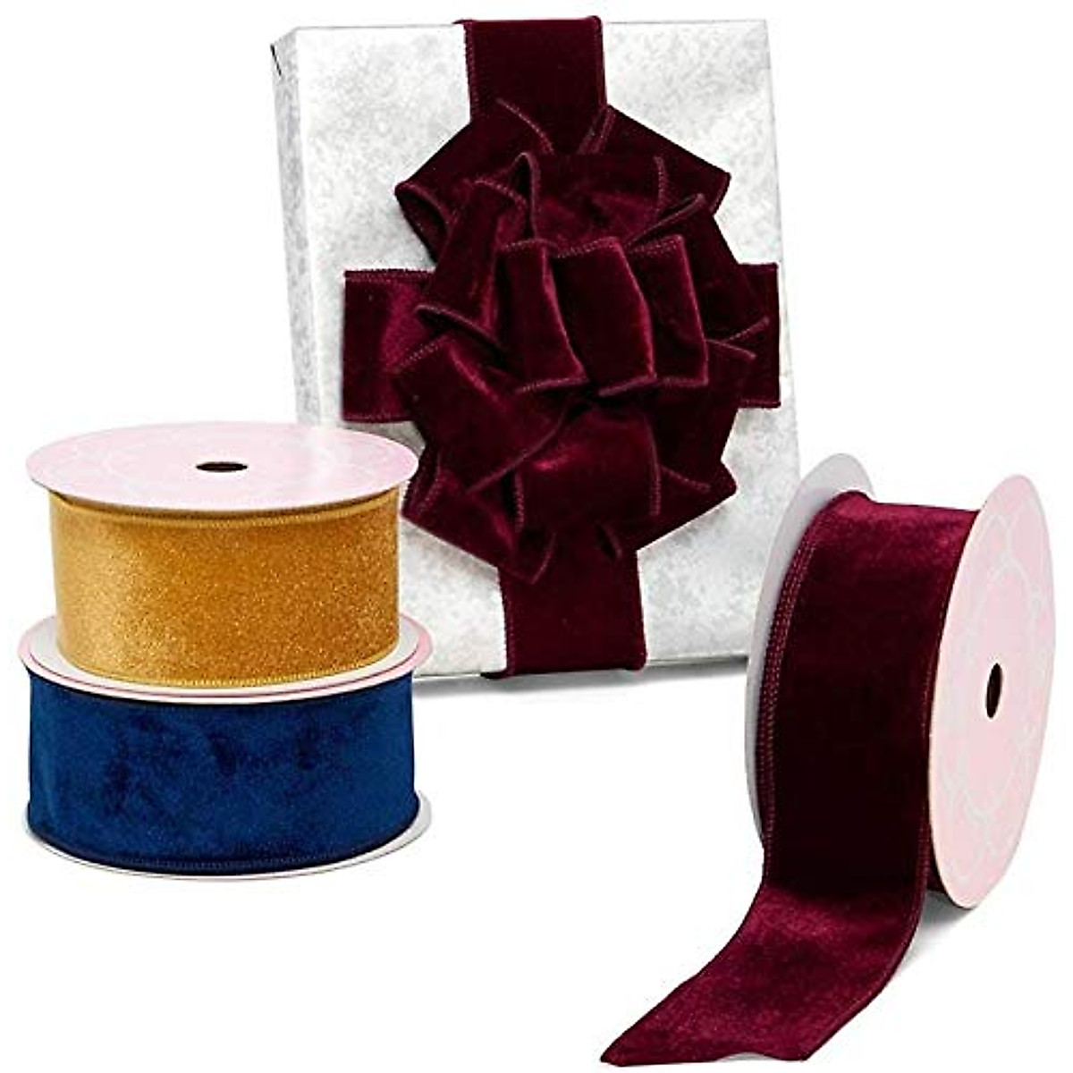 2 1/2" X 10 Yards Premium Velvet Wired Ribbon - Hot Pink