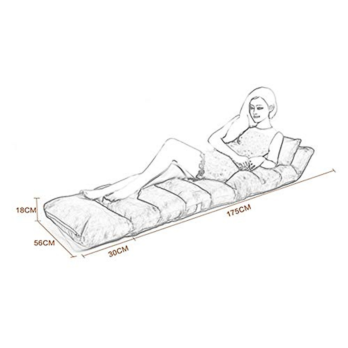 LLLY Sofa Bed Lounge Upholstered Recliner Indoor Living Room Recliner Floor Folding Adjustable Sleeping Lounge