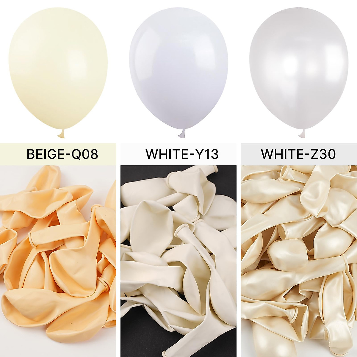 PartyWoo White Balloons 140 pcs Different Sizes Pack of 18 12 10 5 Inch Matte White Latex Balloon Arch Kit Garland for Wedding Bridal Graduation Baby Shower Birthday Party Decorations White-Y13