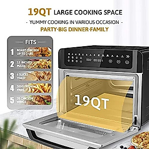 Gevi Air Fryer Toaster Oven Combo, Large Digital LED Screen Convection Oven with Rotisserie and Dehydrator, Extra Large Capacity Countertop Oven with Online Recipes
