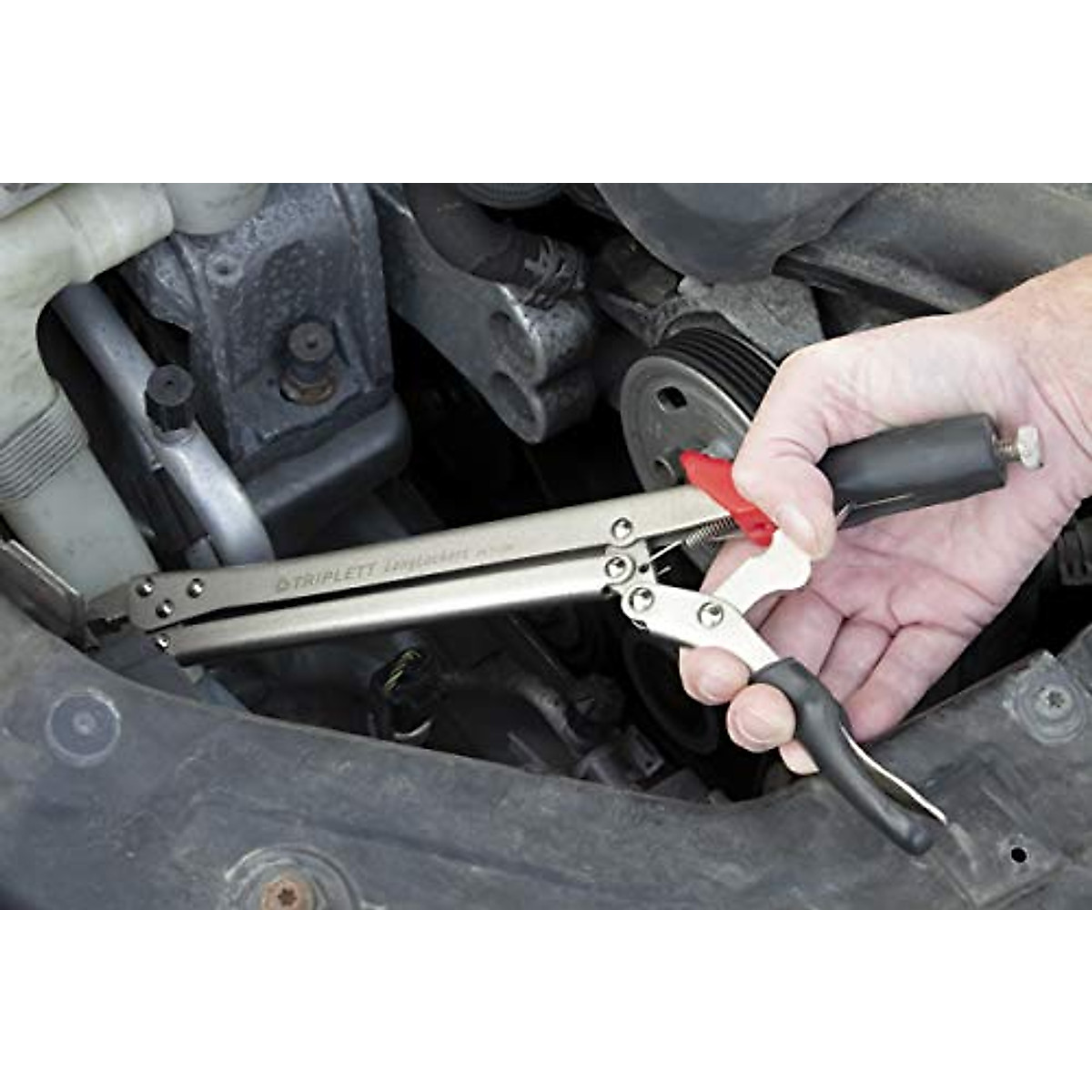 Triplett TT-200 LongLockers 15-inch Extended Reach Locking Pliers with Non-Slip Handles, Red, Silver, Black