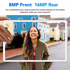 Vikye Android 11 Tablet, 10.1 Inch Display, Octa Core CPU Processor, 4GB RAM 64GB ROM, 8MP 16MP Dual Cameras, 5G WiFi Tablet (US Plug 100‑240V) (Gold)