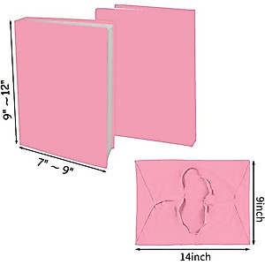 2 Pack Stretchable Book Sleeve Covers, for Paperbacks Hardcover Textbooks up to 9" x 12", Office Supplies with Free Sticker Labels (2 Pack, Pink)