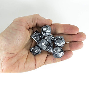 Paladin Roleplaying Gray and Black Dice - Expanded DND Set with Extra D20 - 'Claws of Darkness'