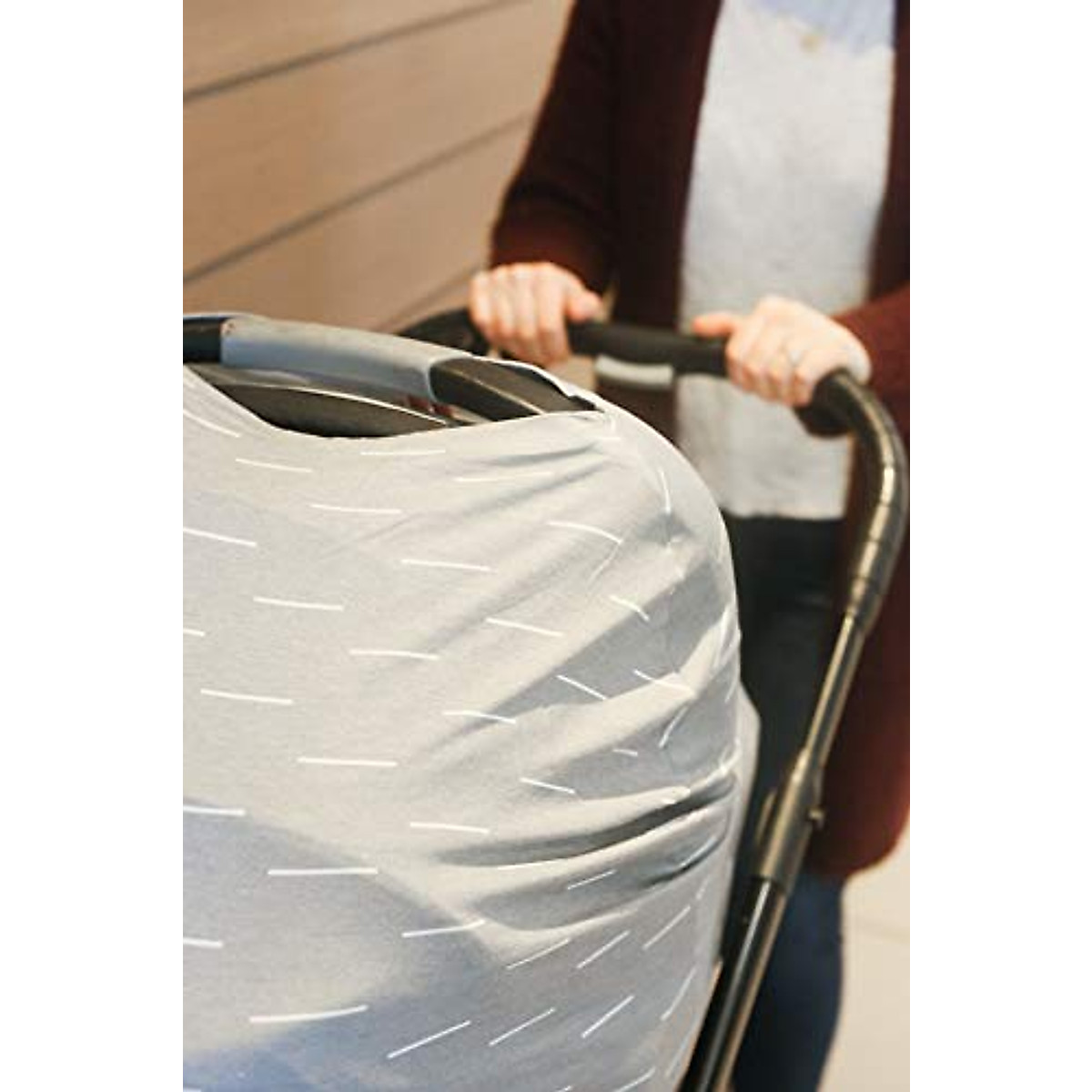 Baby Car Seat Cover Canopy and Nursing Cover Multi-Use Stretchy 5 in 1 Gift "Dash" by Copper Pearl