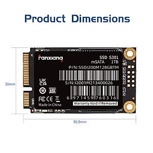 fanxiang S301 512GB mSATA SSD Mini SATA III 6Gb/s Internal Solid State Drive, 3D NAND, Compatible with Ultrabook Desktop PC Laptop