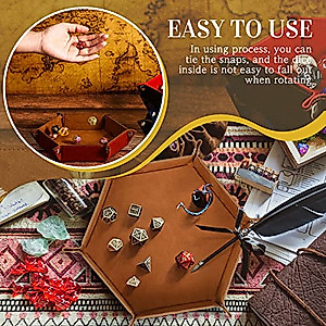 12 Pcs Dice Tray for Rolling Portable Folding Dice Holder Tray Strong Box Portable PU Leather Velvet for Dice Games Like RPG, and Other Table