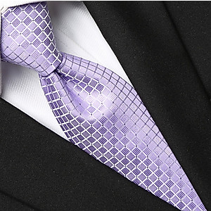 KissTies Purple Tie Lilac Lavender Necktie Wedding Party Ties + Gift Box