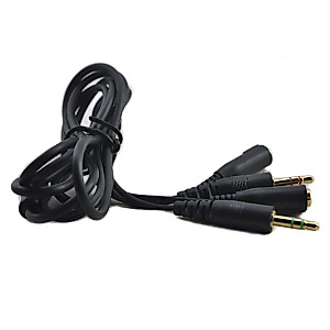 Simoutal 5ft Gaming Headset Extension Cable, Audio Mic 2-in-1 Computer Headphone Cord(3.5mm Plug-Jack)