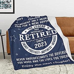 Julazy Retirement Gifts for Women Men 2023 - Female Mens Retirement Gifts Blanket 60"x50" - Best Retirement Gift Throw Blanket for Nurse, Police, Teacher, Coworker, Boss, Dad, Mom