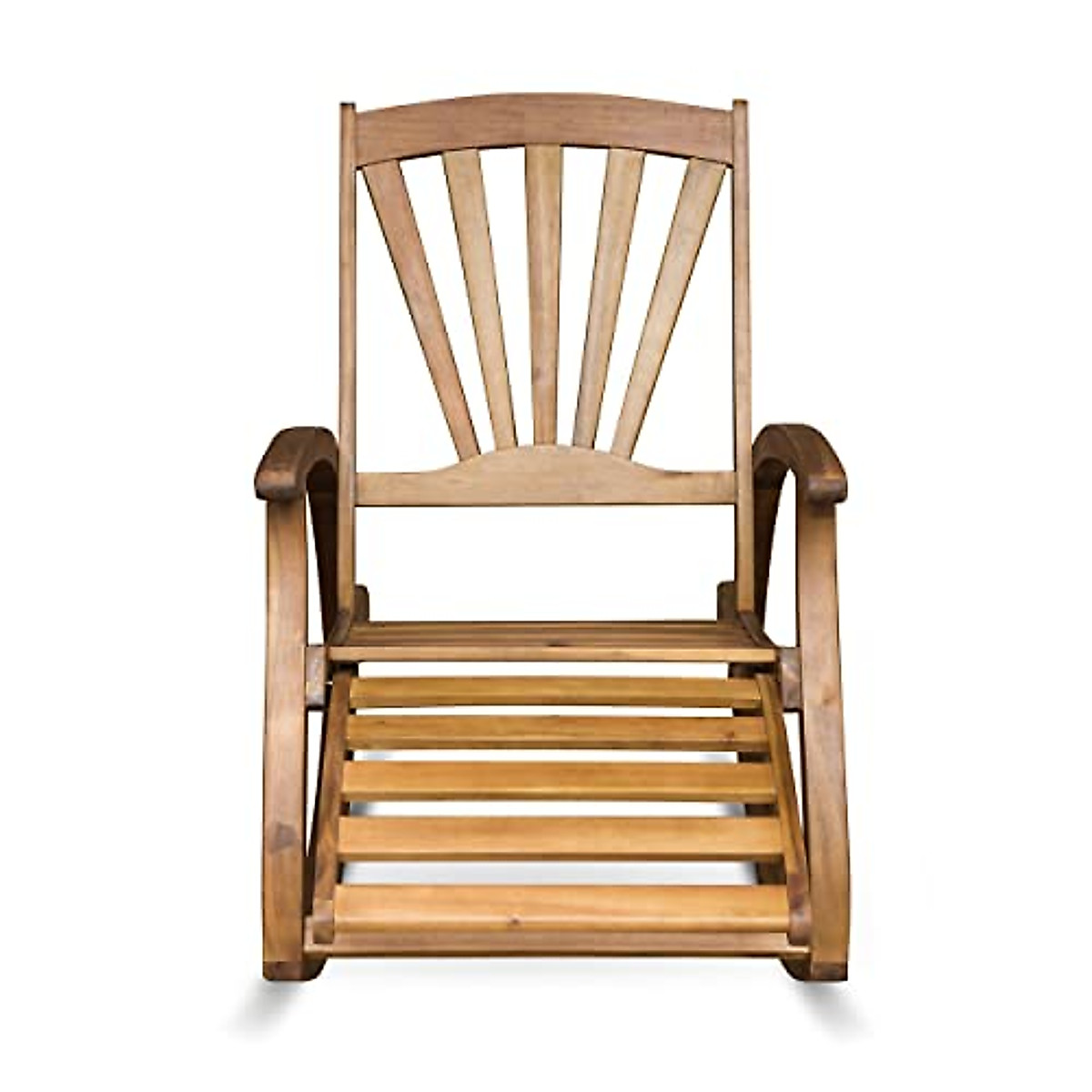 Christopher Knight Home Alva Outdoor Acacia Wood Rocking Chair with Footrest, Teak Finish