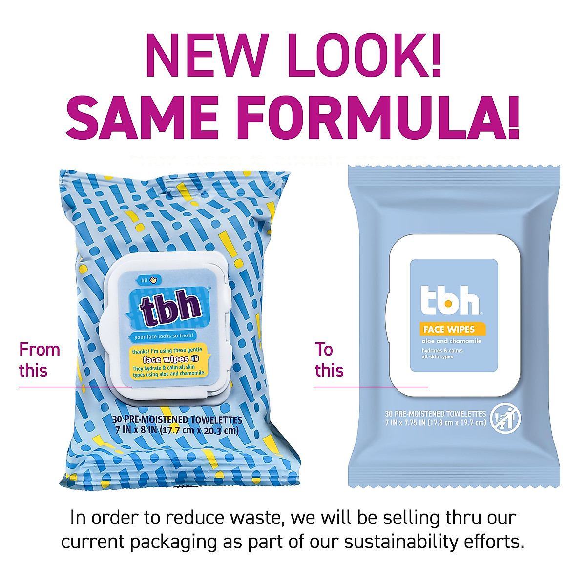 TBH Kids Gentle Face Wipes- - Daily Cleansing and Hydrating Face Wipes - Sulfate, Paraben Free - 30 Pack