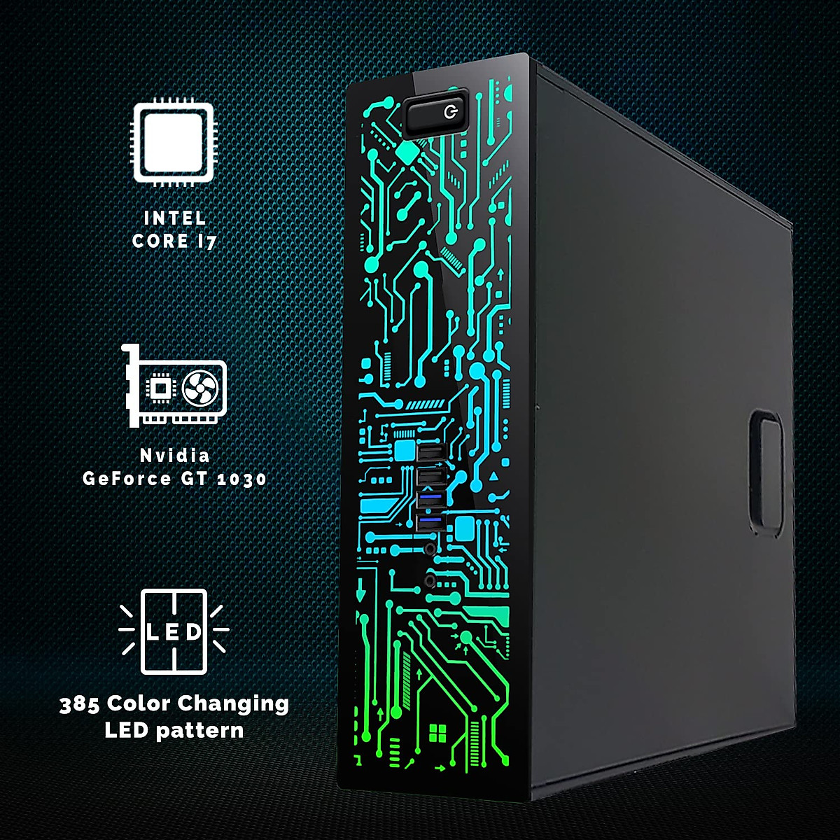 Gaming Desktop PC, Intel Core i7 6th Gen TechMagnet Zeus, GT 1030 Graphics, 16GB RAM, 240GB SSD | 2TB HDD, RGB Keyboard Mouse, RGB Headphone, Webcam, New Dual MTG 24 inch Monitor Win 10 Pro (Renewed)