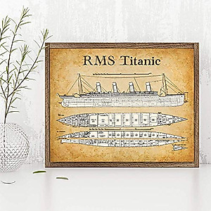Titanic Poster Blueprints - 11x14 Unframed Print - Great Titanic Gift and Titanic Decor for History Buffs - Wonderful Titanic Picture
