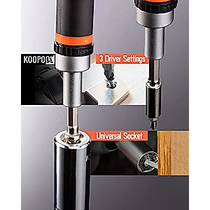KOOPOOL Universal Socket Tool Set (1/4"-3/4") 25-Piece (A) with Magnetic Pickup Tool Set 5-Piece (B)