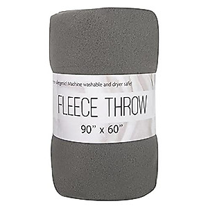 Fleece Throw Blanket for Couch, Twin Size Large Hypoallergenic Throw Blankets for Bed, Livingroom, Chairs, Pets | 60x90 Throw Blanket (Grey)