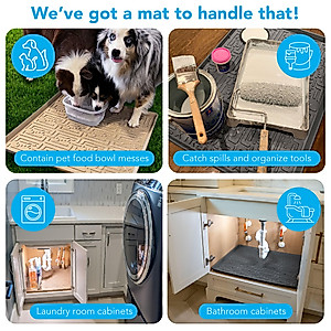 Xtreme Mats - Waterproof Under Sink Mat Shelf Liner Cabinet Liner for Kitchen & Laundry Cabinets (Gray 25" 1/4 x 22 1/4) Kitchen Cabinet Shelf Protector Flexible Under Kitchen Sink Drip Tray Liner