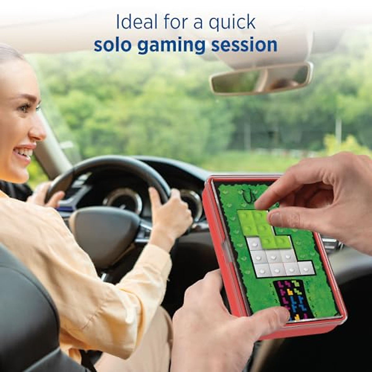 Ubongo The Brain Game to Go | Thames & Kosmos | Fast-Paced, Addictive, and Easy-to-Learn | Convenient Self Contained Carrying Case | Solo Geometric Puzzle Game | for Ages 8 and Up