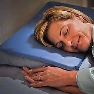 Summer Cooling Pillow Multi Functional Cool Pad Breathable Health Ice Pad for Home Office Car Travel Flocking PVC Blue (Sky-Blue)