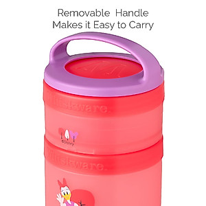 Whiskware Disney Stackable Snack Containers for Kids and Toddlers, 3 Stackable Snack Cups for School and Travel, Minnie and Daisy