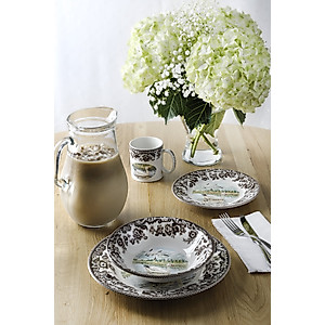 Spode Woodland Ascot Cereal Bowl, Snow Goose, 8” | Perfect for Oatmeal, Salads, and Desserts | Made in England from Fine Earthenware | Microwave and Dishwasher Safe