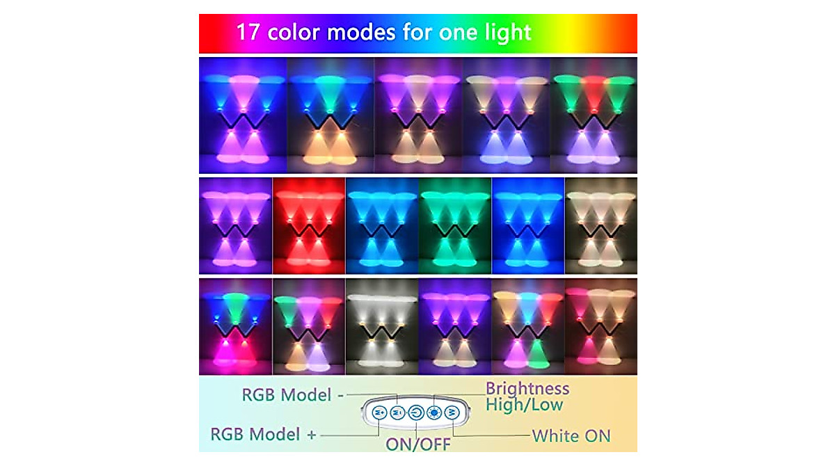 RGB Wall Light – 17 Color Modes for Mood & Decor