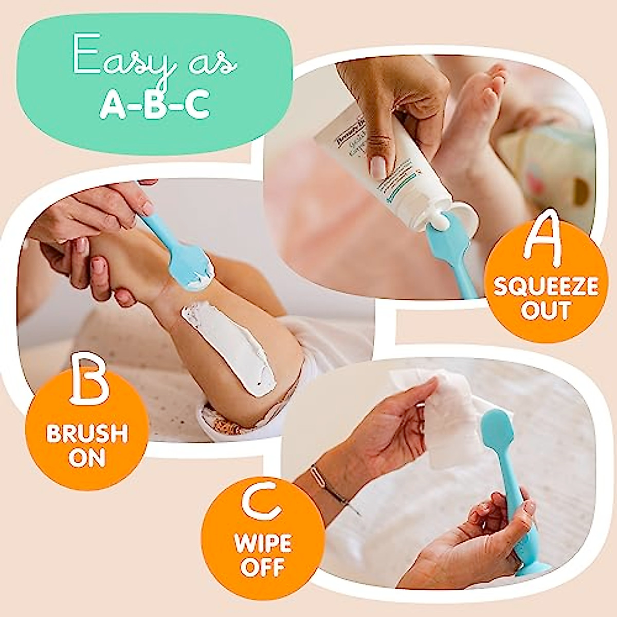 Bumco 2-PACK Diaper Cream Spatula - FULL-SIZE + MINI Baby Bum Brush with TRAVEL CASE - Diaper Cream Applicator for Baby - Baby Necessities - Suitable for Aquaphor, Desitin - Blue & Gray
