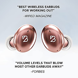 Tempo 30 Rose Gold Wireless Earbuds for Small Ears Women, Cute Pink Bluetooth Bass Boost Earphones Small Ear Canals, IPX7 Sweatproof, 32-Hour Long Battery, Loud in Ear Headphones Gift for Women