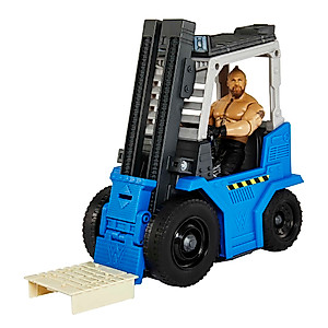 Mattel WWE Wrekkin' Slam & Stack Forklift & Action Figure Playset with Toy Vehicle & Brock Lesnar 6-inch Collectible, Moving Lift & Breakaway Parts