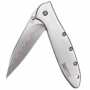 Kershaw Leek Composite Blade Folding Pocketknife, 3" D2 Steel and 14C28N Stainless Steel Blade, Assisted Opening Folding EDC