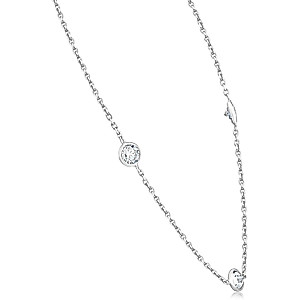 2 Ct Diamonds By The Yard Necklace 14K White Gold Lab Grown Diamond