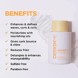 BOUNCE.ME Curl Conditioner by DESIGNME | Curl-Defining, Added Bounce, Nourishing, Anti-Frizz Formula for All Curly Hair Types | Boost Shine & Moisturising Conditioner for Curly Hair