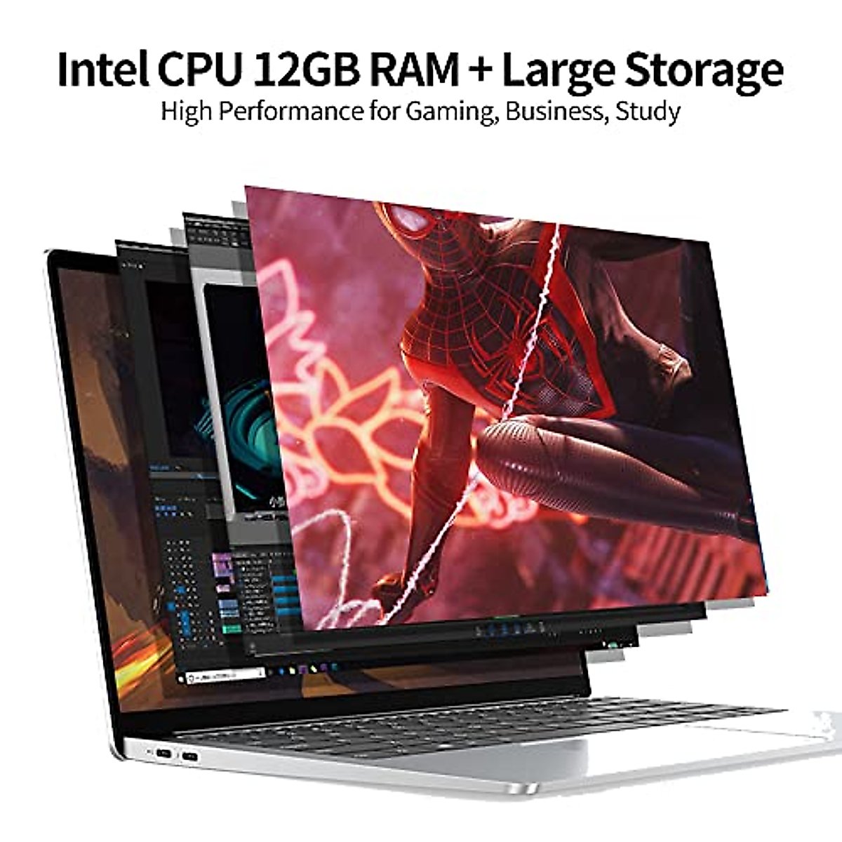 iSTYLE Laptop for Business and Student, T15 15.6" Thin and Light Laptops Computer 1 Year Office 365, Windows 10, Intel CPU, 12GB RAM, 256GB SSD, Backlit Keyboard, Fingerprint, HDMI, Dual Band WiFi
