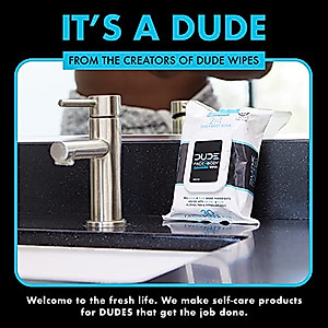 DUDE Wipes Face and Body Wipes - 1 Pack, 30 Wipes - Unscented Wipes with Sea Salt & Aloe - 2-in-1 Body & Face Wipes - Alcohol Free and Hypoallergenic Cleansing Wipes
