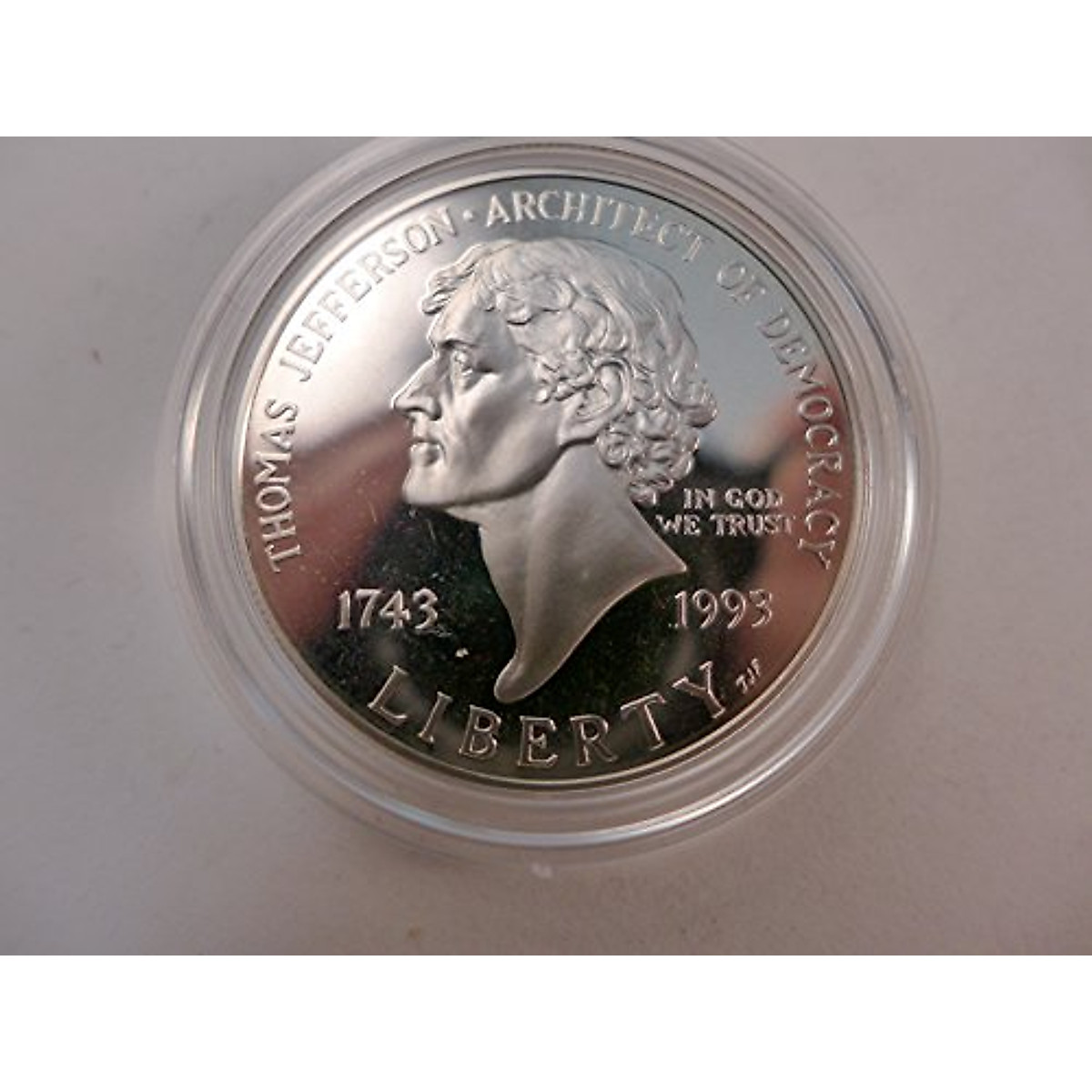 1993 Thomas Jefferson 250th Anniversary Silver Dollar Proof $1 Mint State US Mint