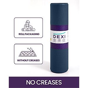 DEXI Kitchen Floor Mats Cushioned Anti Fatigue,17x29+17x59, Standing Runner Rug Waterproof, Comfort Memory Foam Padded for Front Sink Laundry Set of 2, Navy