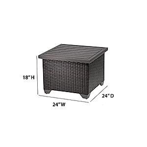 TK Classics Barbados 17 Piece Wicker Outdoor Sectional Seating Group with Storage Coffee Table and Club Chairs, Grey