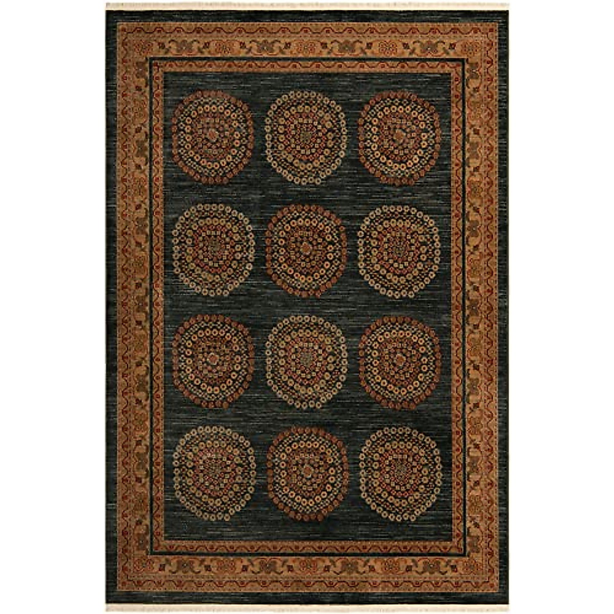 Rugs.com Kashkuli Gabbeh Collection Rug – 7' x 10' Blue Medium Rug Perfect for Bedrooms, Dining Rooms, Living Rooms
