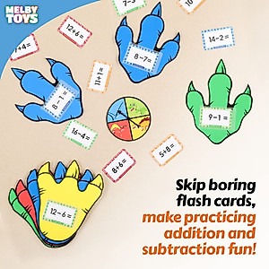 Dino Stomp Addition and Subtraction Games I Math Games for Kindergarten I Math Toys for Kids 5-7 I Addition and Subtraction Flashcards I Addition Games I Educational Kids Games