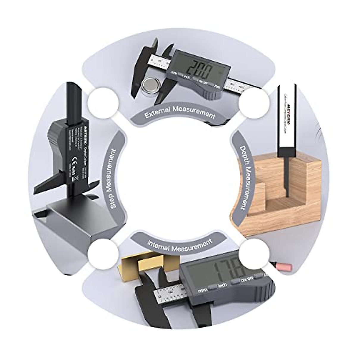 Digital Caliper, 0-6" Calipers Measuring Tool - Electronic Micrometer Caliper with Large LCD Screen, Auto-Off Feature, Inch and Millimeter Conversion