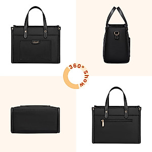 LOVEVOOK Lunch Bag Women Work,Lightweight Insulated Lunch Box for office-lady College Picnic Beach,Fashionable to Match,Black,S