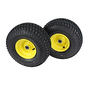 (Set of 2) 15x6.00-6 Tires & Wheels 4 Ply for Lawn & Garden Mower Turf Tires .75" Bearing ATW-003