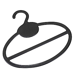 10Pcs Circle Shape Clothes Hanger Multifunction Scarf Belt Hangers Tie Scarf Ring Hanger Non Slip Non Slip Organizer Hangers Hook Rack for Ties Scarves Shawls(Black)