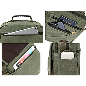 Smrcom Man Canvas Purse Bag Small Canvas Crossbody Messenger Shoulder Work Side Bag Travel Purse (Black)